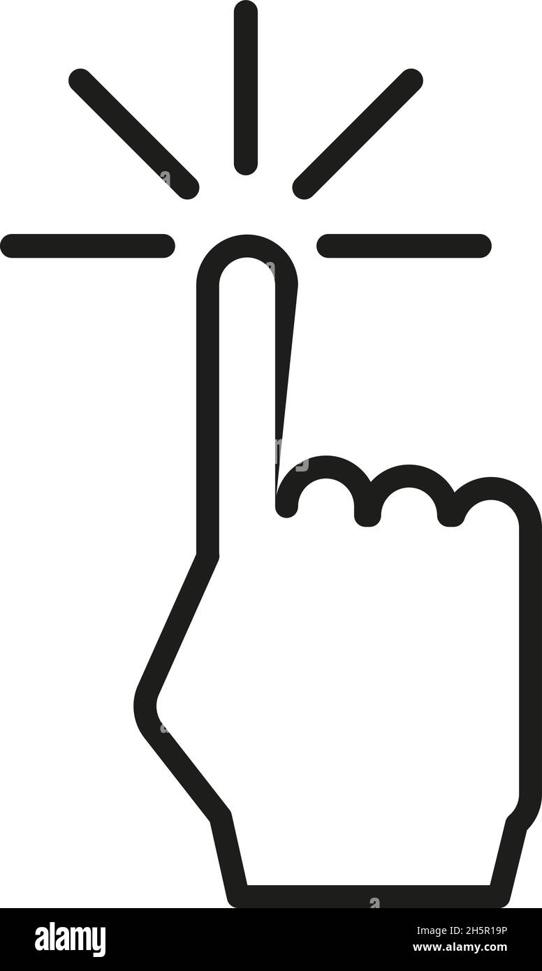computer mouse finger clicks in flat, vector illustration Stock Vector ...
