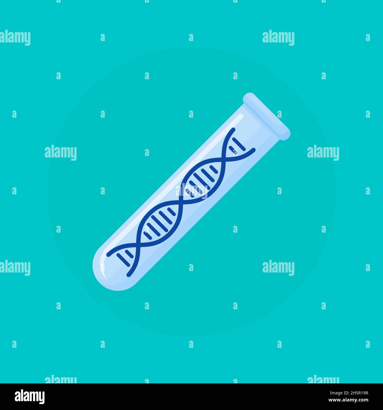 test tube with dna molecule inside, vector illustration Stock Vector ...