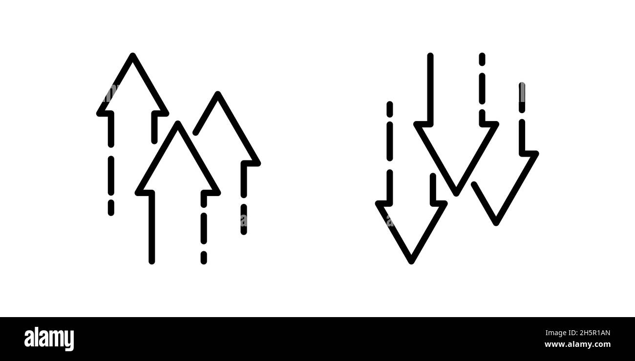 Arrow graphic vector illustration, line up and down isolated linear ...