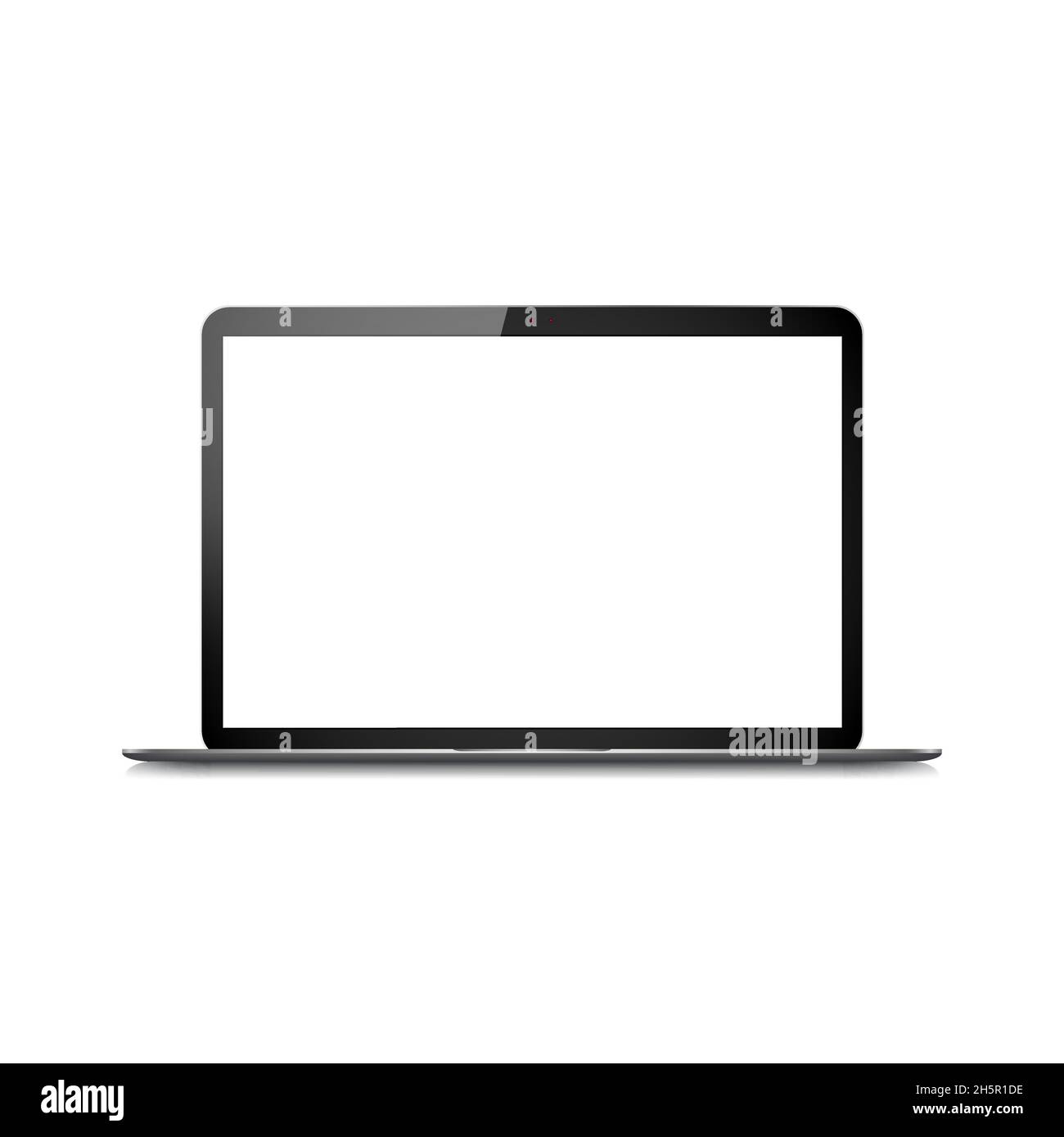 Laptop modern device, portable computer, silver design mockup vector ...
