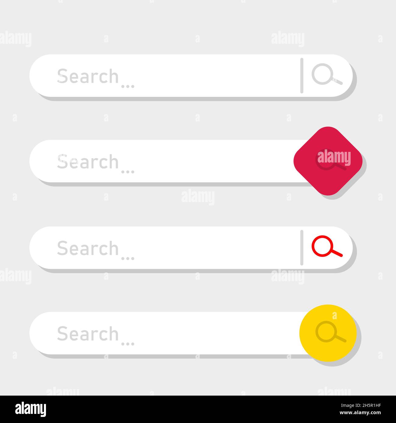 Search bar vector, web site navigation isolated menu illustration Stock ...