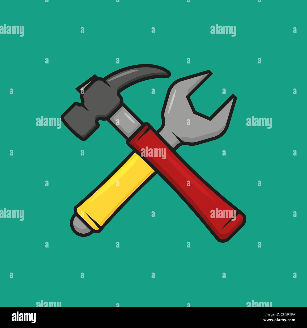 Mechanic wrench simple flat Stock Vector Images - Alamy