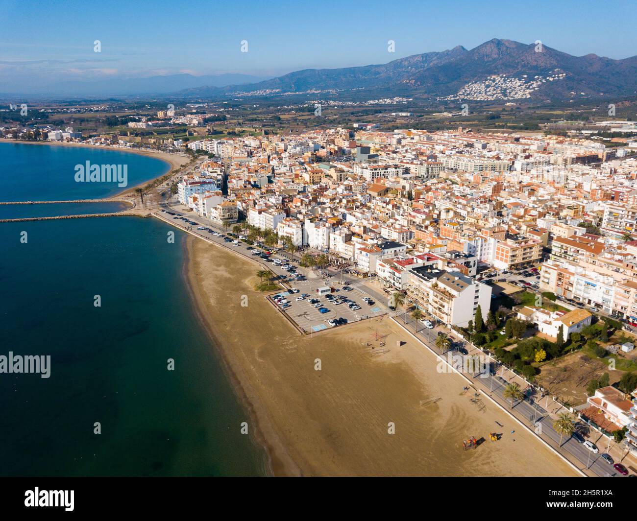 Aerial view of Roses, Spain Stock Photo - Alamy