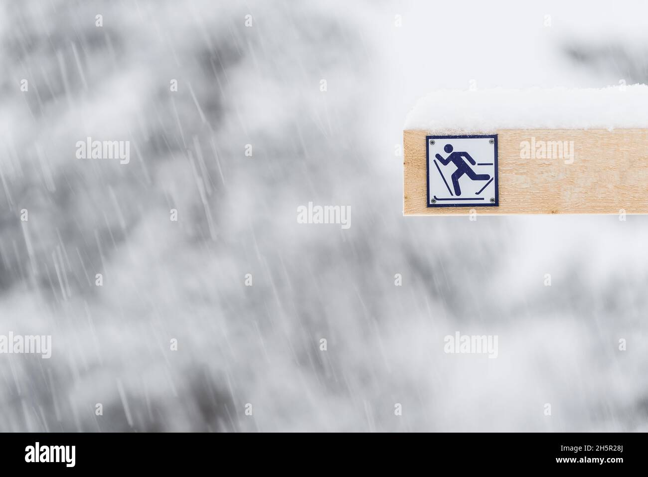 Cross country skiing sign in Sweden Stock Photo - Alamy