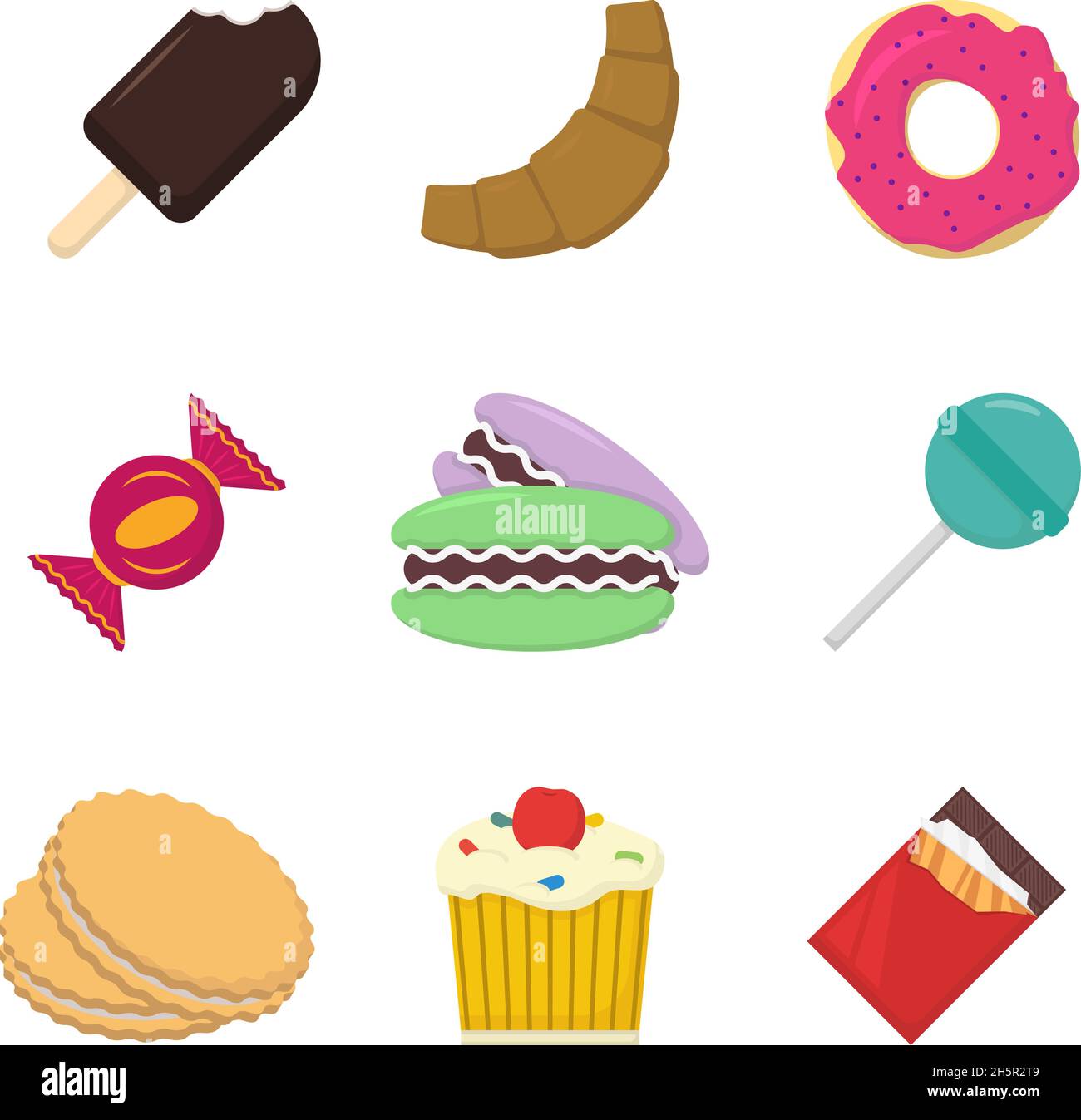 Colorful tasty sweets in Stock Vector Images - Alamy