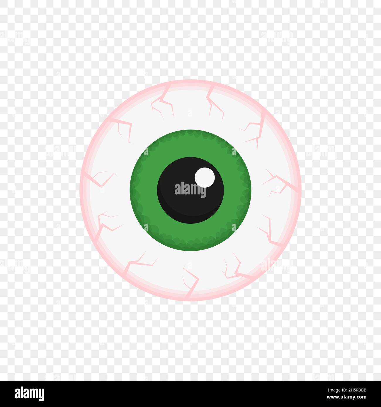 sick green eye on transparent background, flat style Stock Vector Image ...