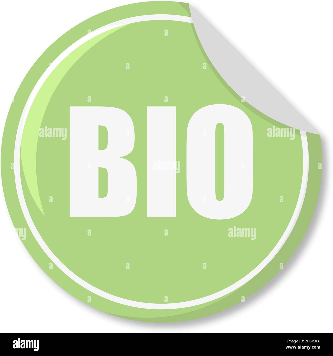 green curved sticker with BIO symbol, vector illustration Stock Vector ...
