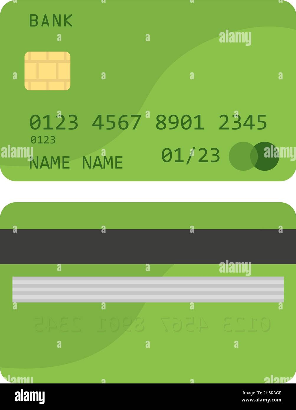 green bank card in flat style, vector illustration Stock Vector Image ...