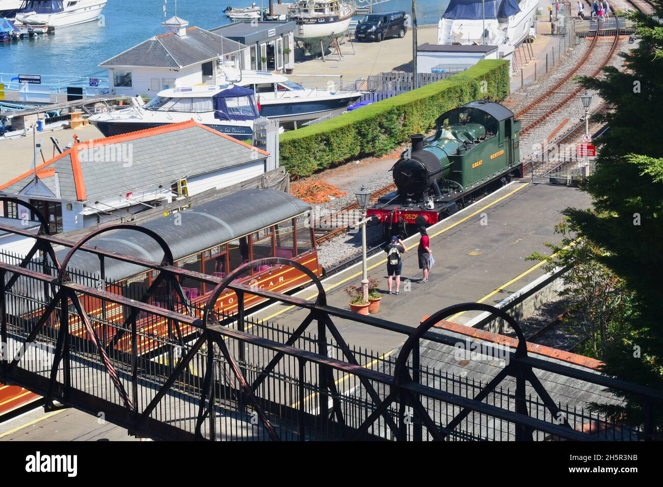 Steam engine No. 5526 approaches the carriages of it's train for the ...