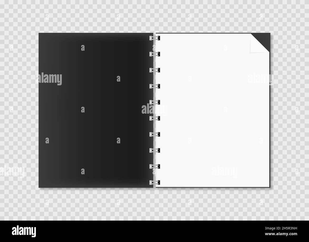 realistic open note pad with shadow, vector illustration Stock Vector ...