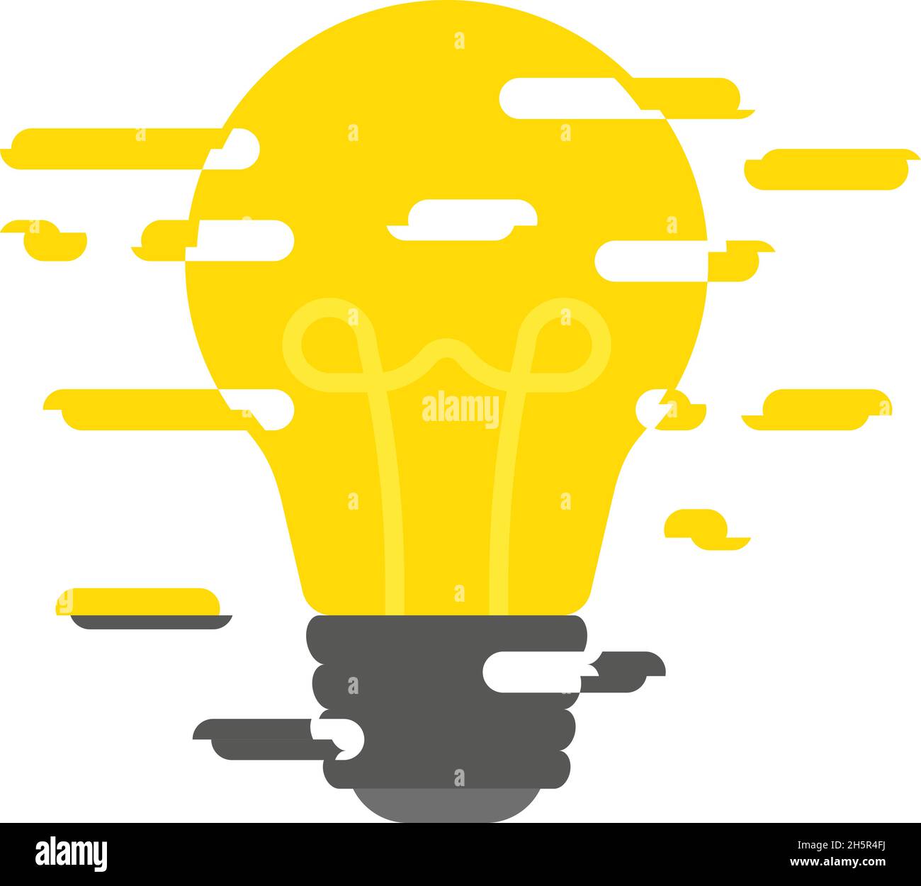 burning light bulb abstraction in flat style, vector illustration Stock ...