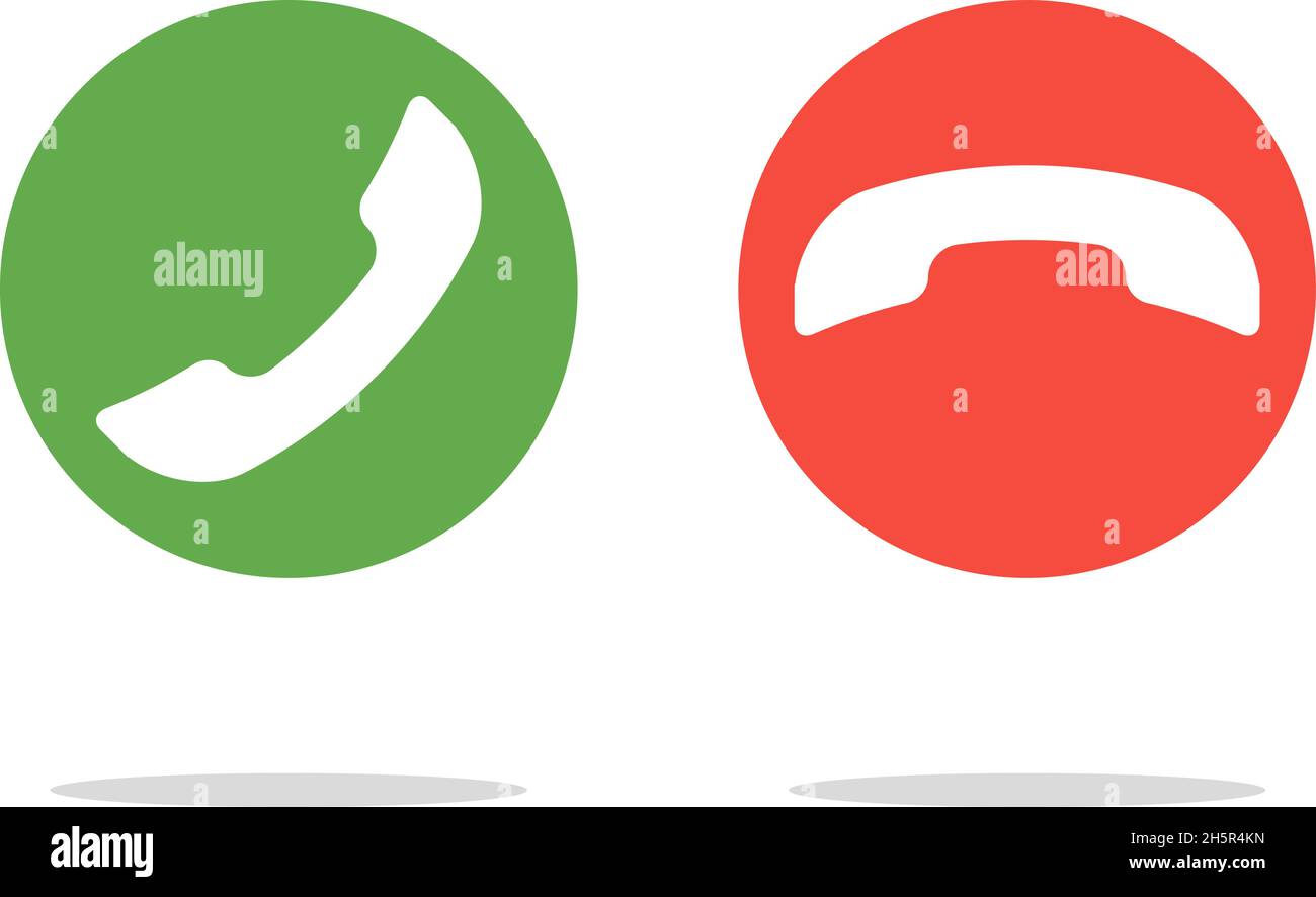 set of two colored handset icons, vector illustration Stock Vector ...