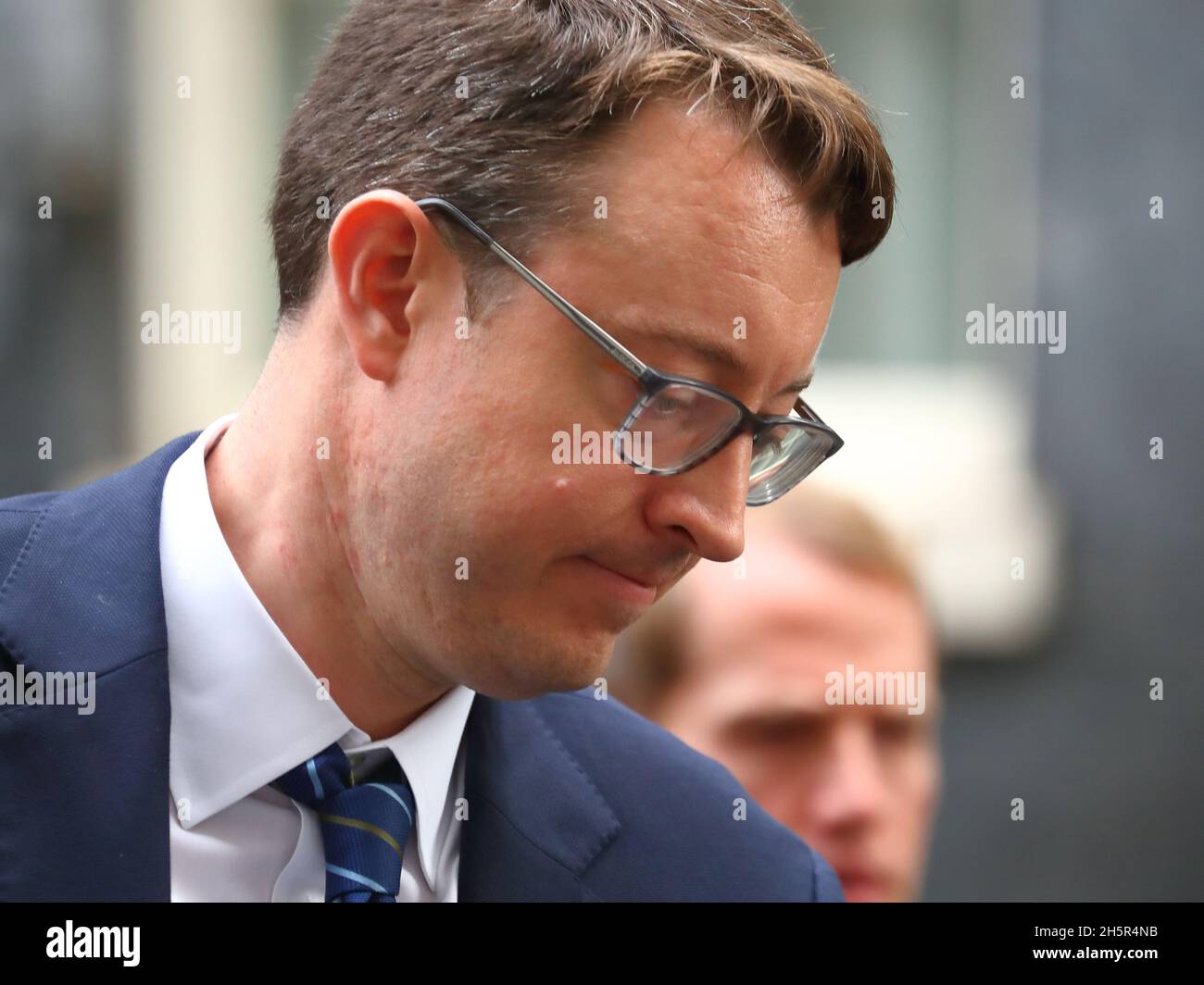 Chief Secretary to the Treasury Simon Clarke leaves after a meeting at ...