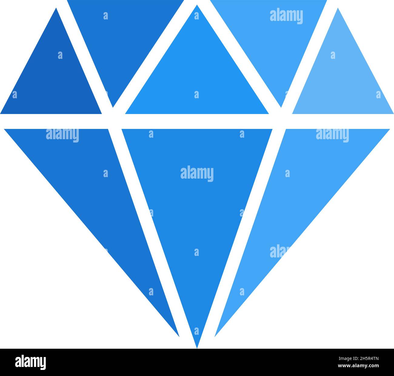 blue diamond of triangles in flat style, vector Stock Vector Image ...