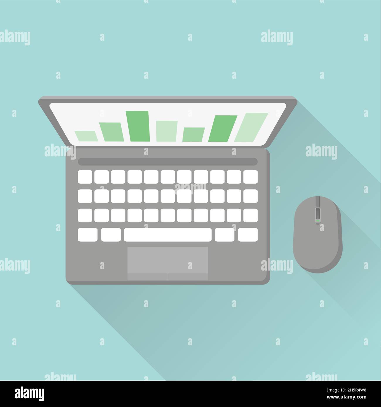 laptop and mouse top view in flat style Stock Vector Image & Art - Alamy