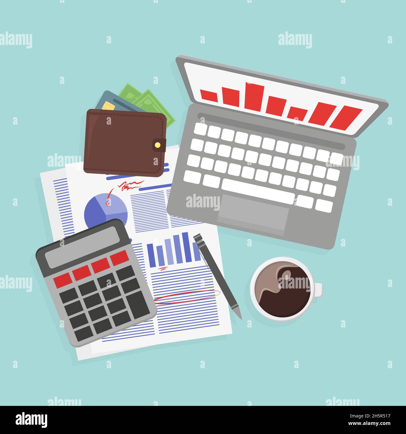 Workspace computer documents in Stock Vector Images - Alamy