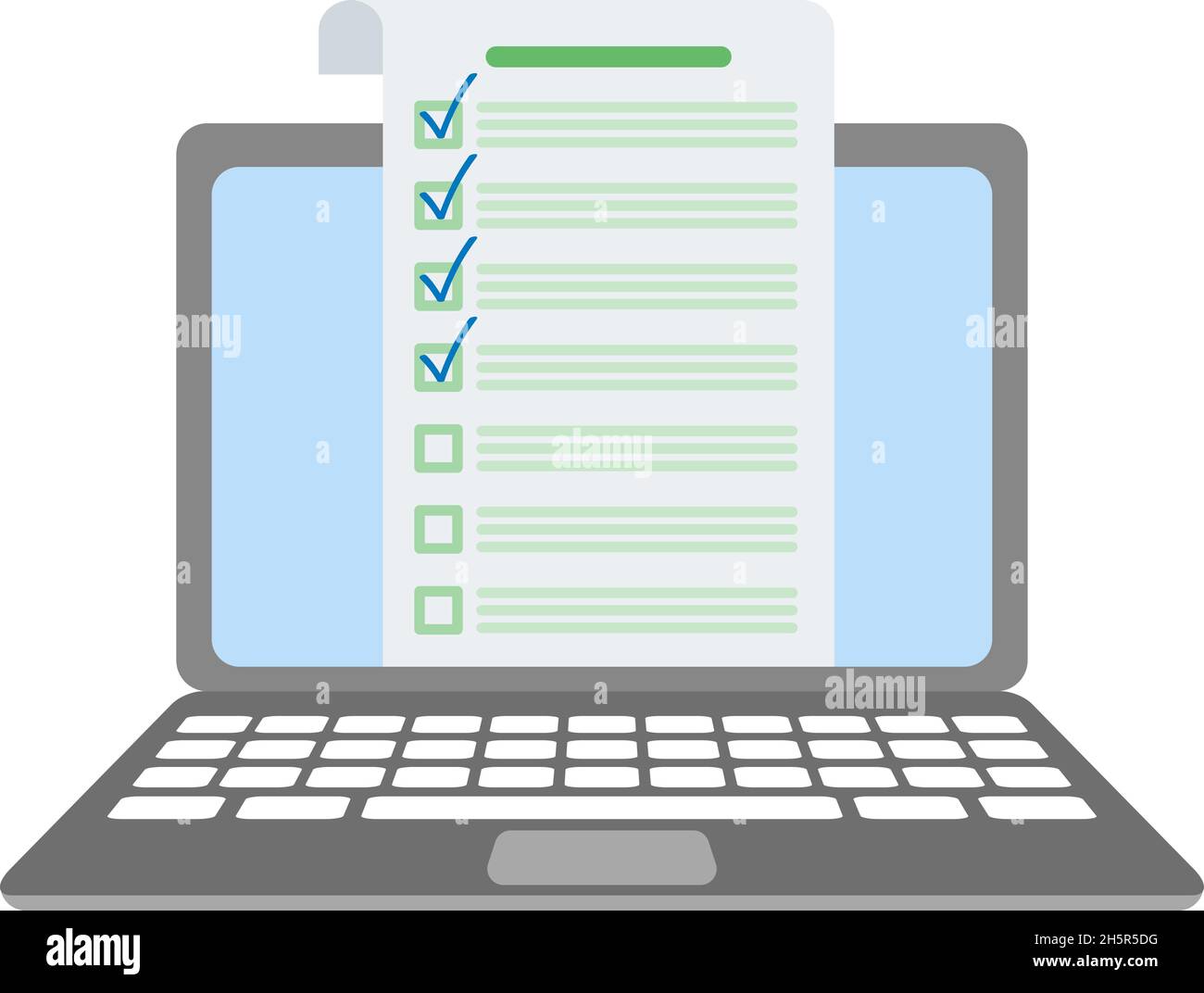 paper check list on laptop in flat style Stock Vector Image & Art - Alamy