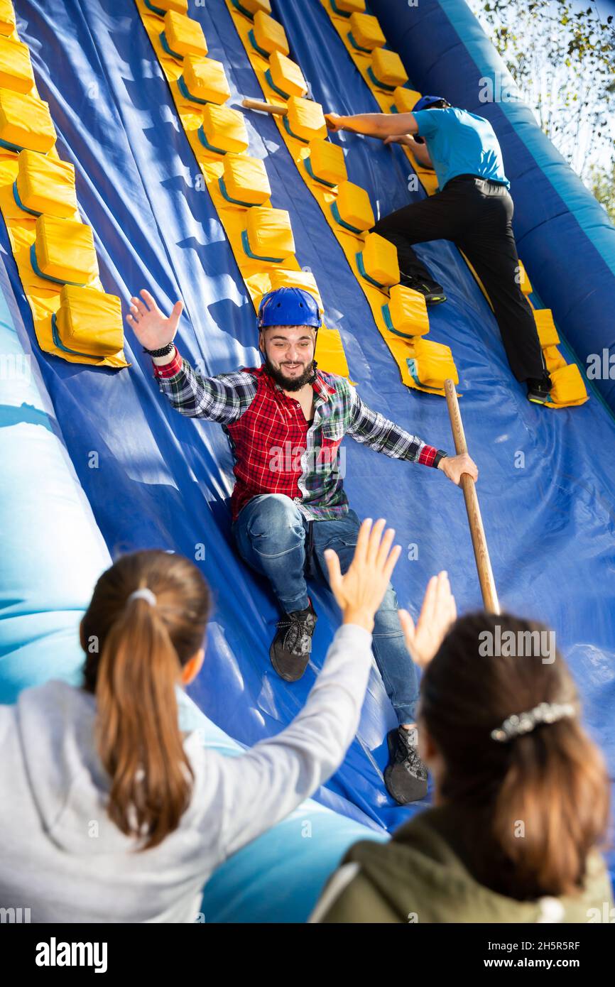 People crossing obstacles hi-res stock photography and images - Alamy