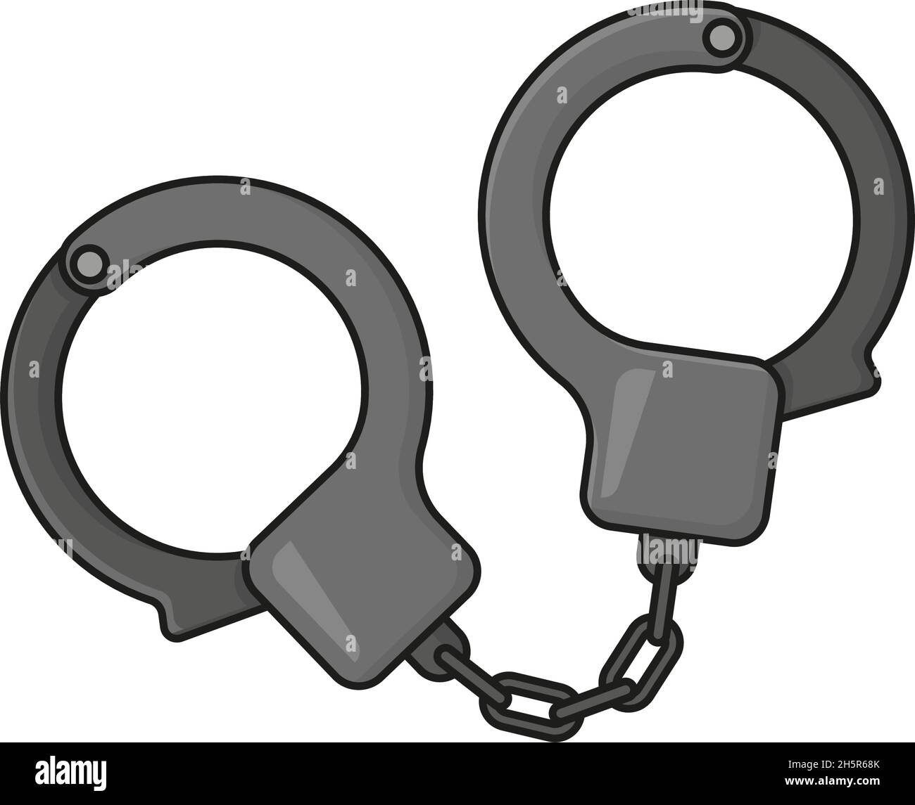 flat style handcuffs on white background, vector illustration Stock ...