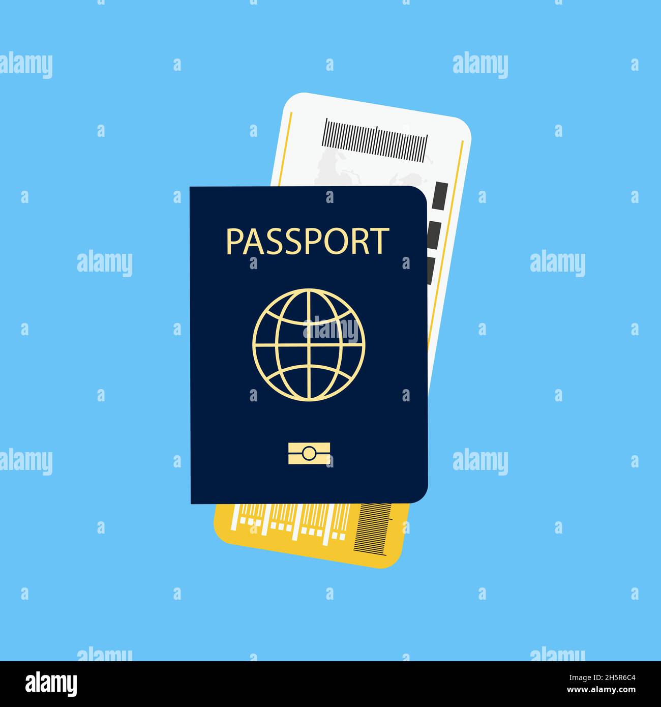 Passport tickets air travel Stock Vector Images - Alamy