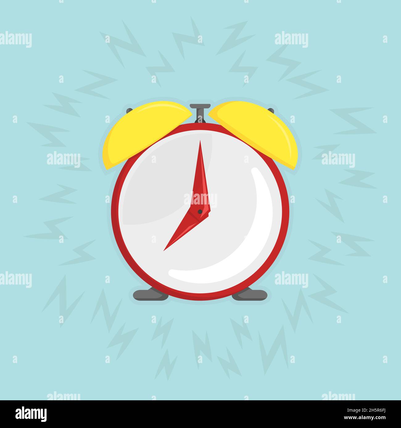 red ringing alarm clock with shadow, vector illustration Stock Vector ...