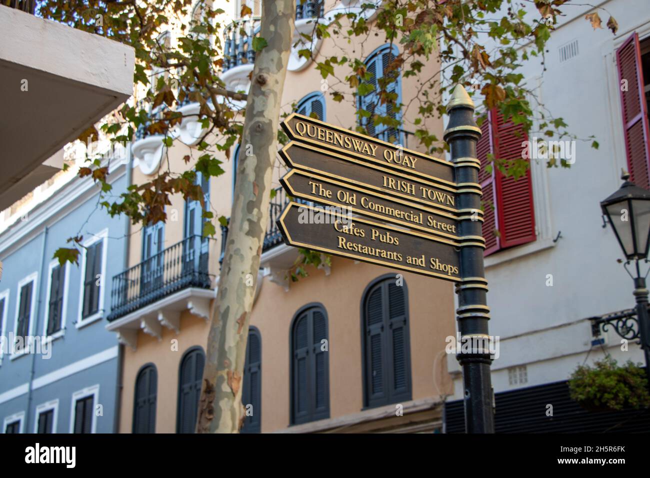Sign in the Main street of Gibraltar Stock Photo - Alamy