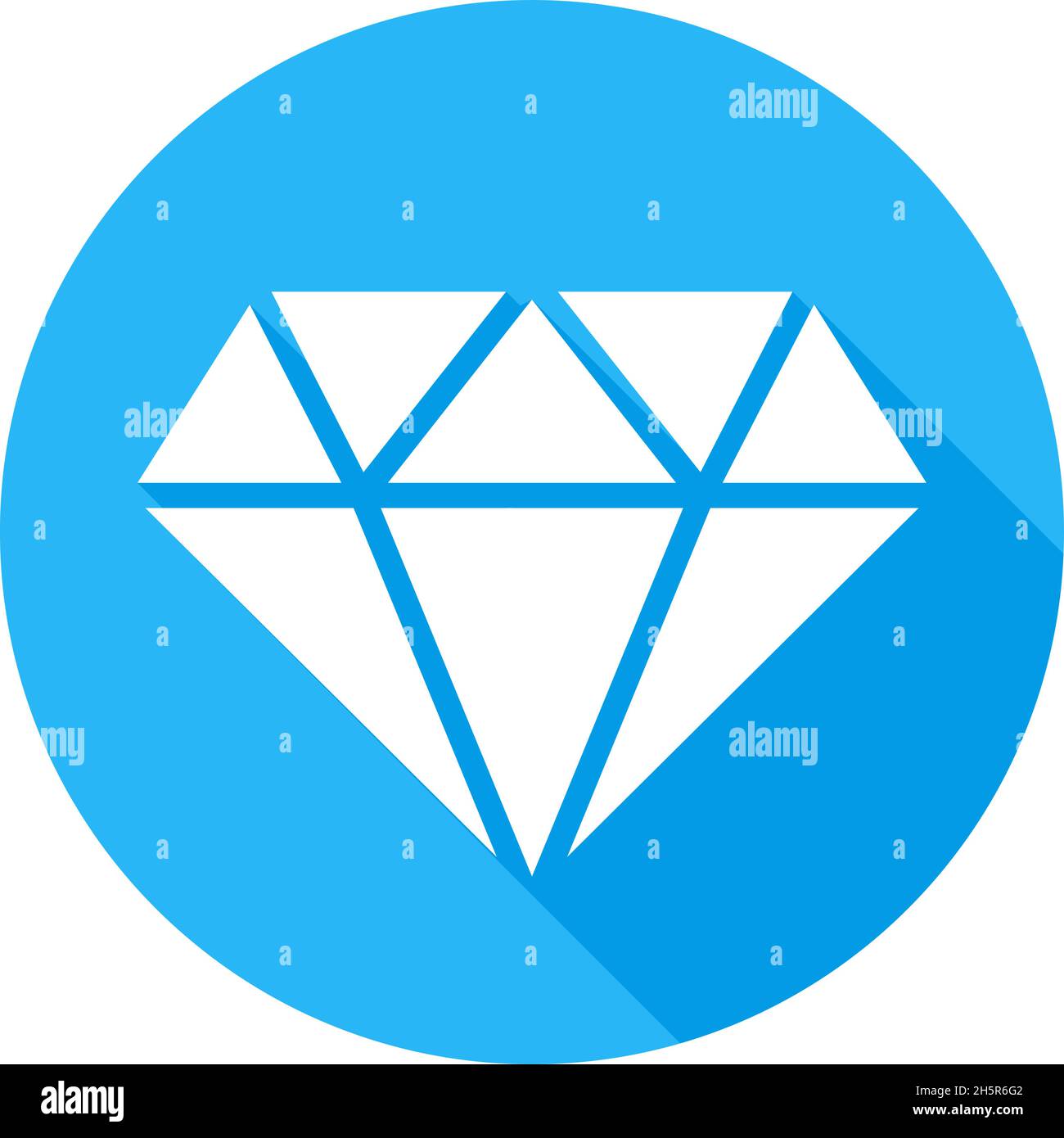 diamond in blue circle flat style, vector illustration Stock Vector ...