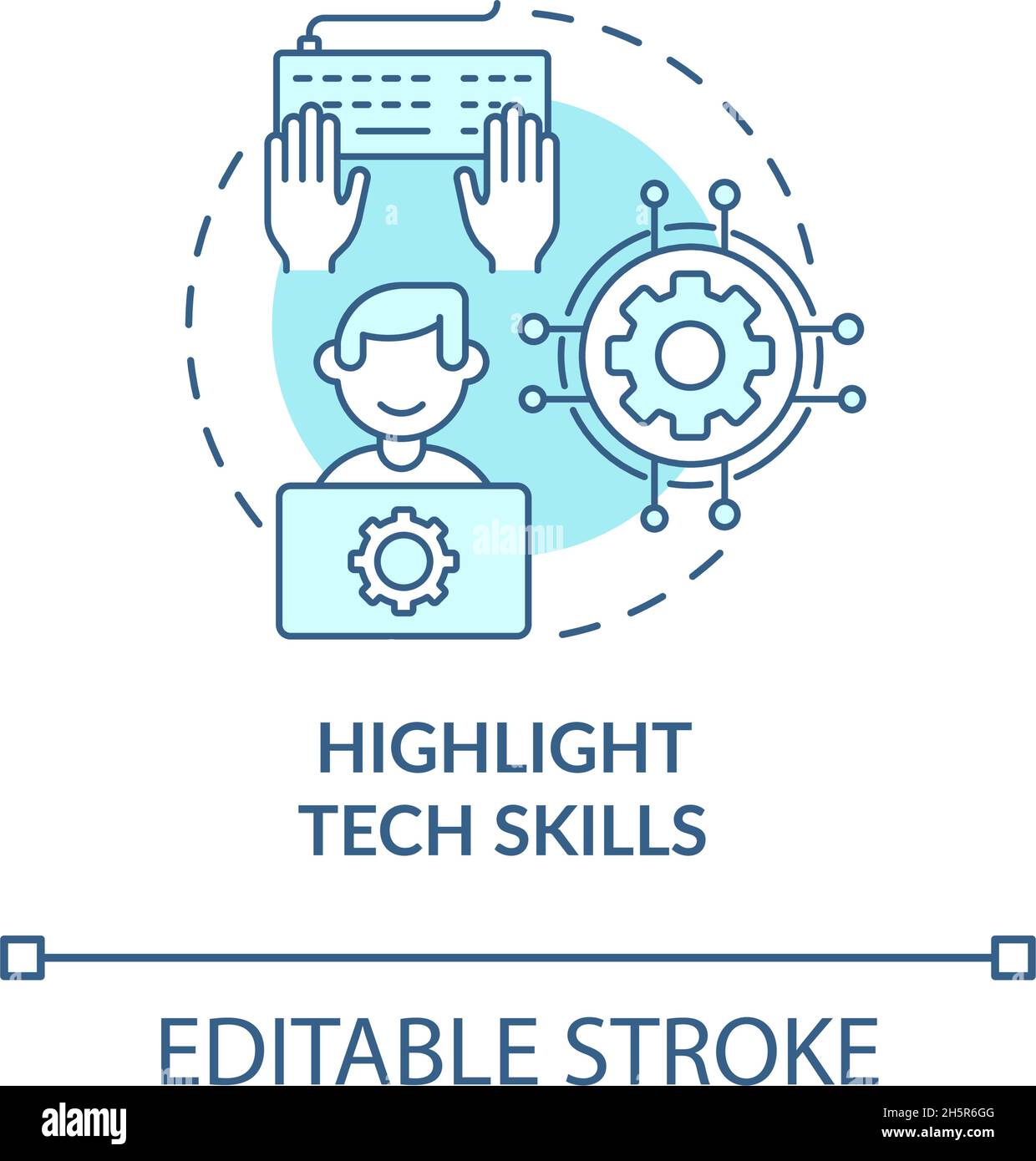 Highlight tech skills blue concept icon Stock Vector Image & Art - Alamy