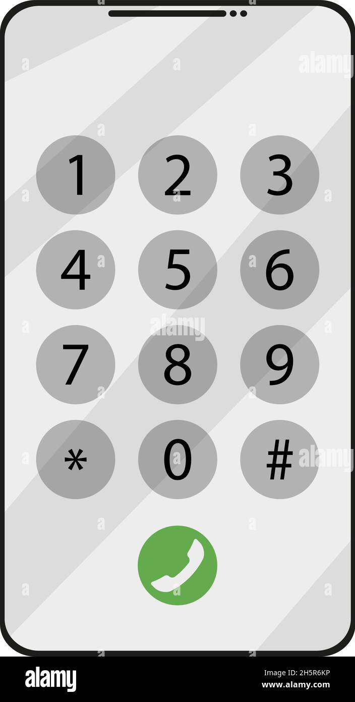 number buttons on phone in flat style, vector Stock Vector Image & Art ...