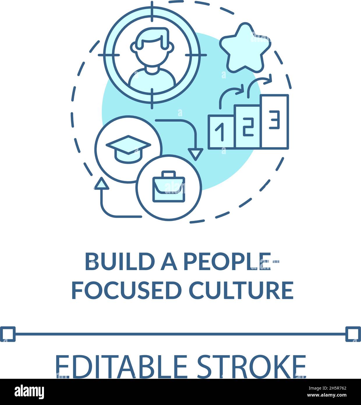 Build people focused culture blue concept icon Stock Vector Image & Art ...