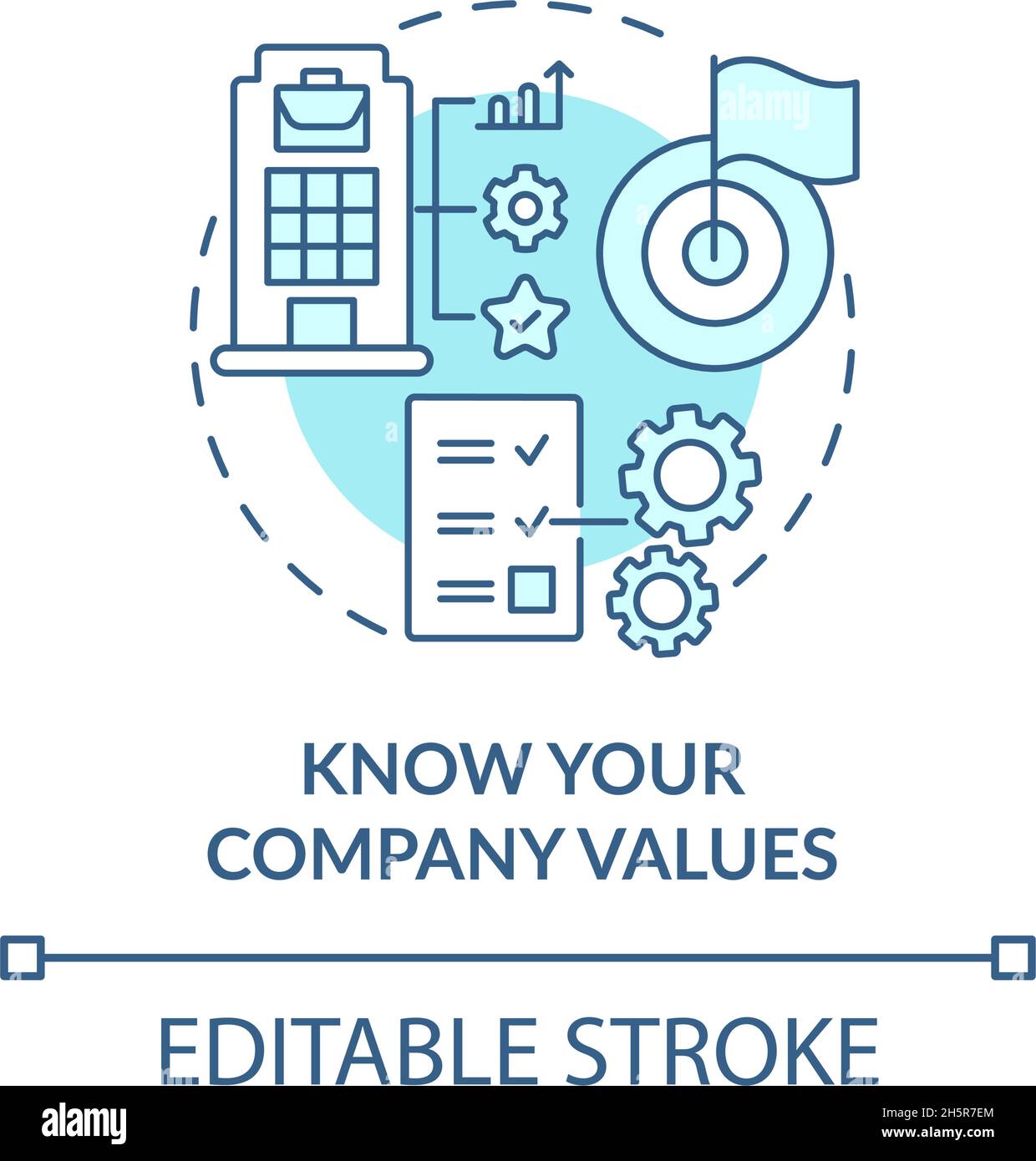 Know your company values blue concept icon Stock Vector Image & Art - Alamy