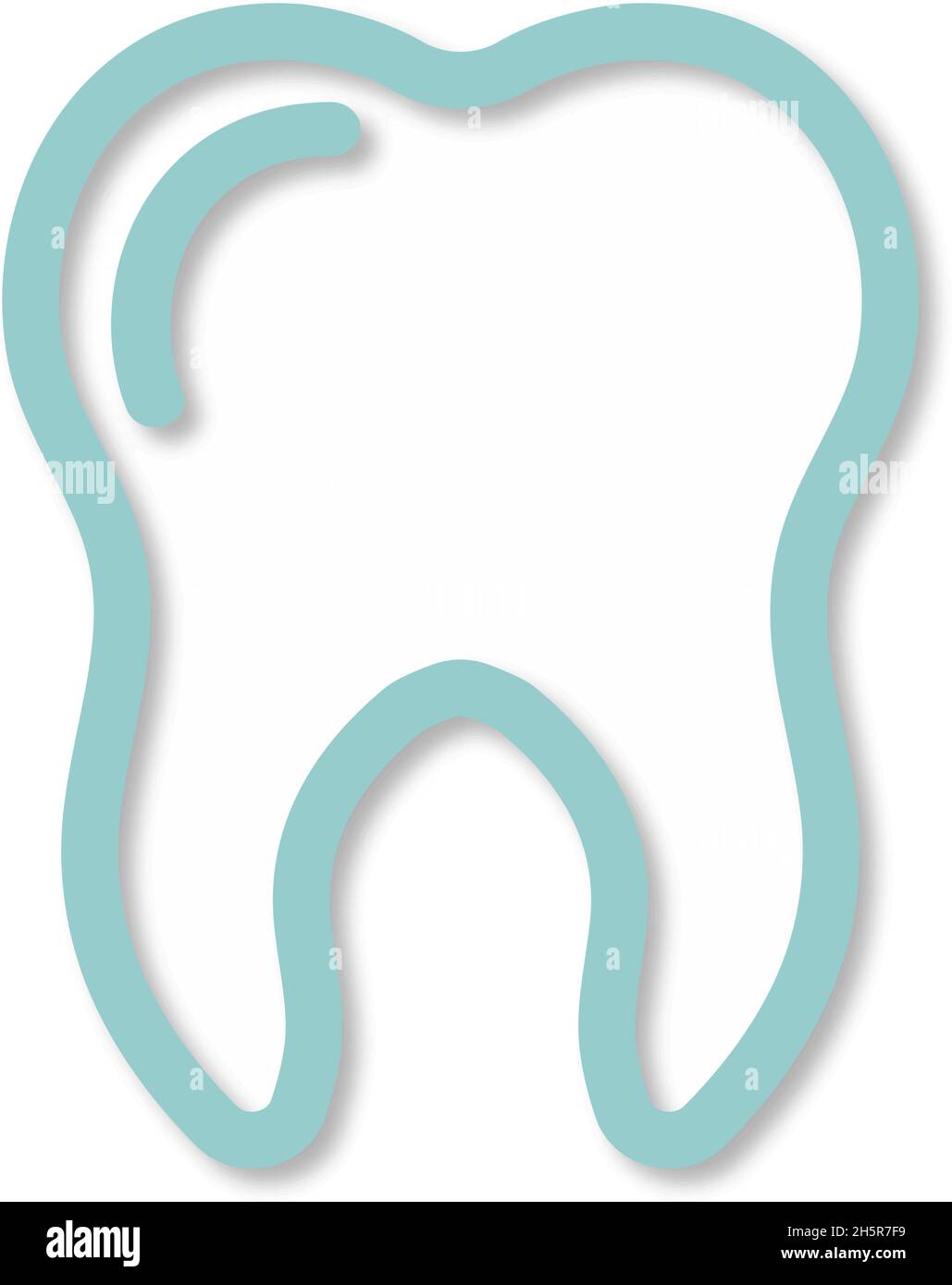 tooth icon with shadow on white background, vector Stock Vector Image ...