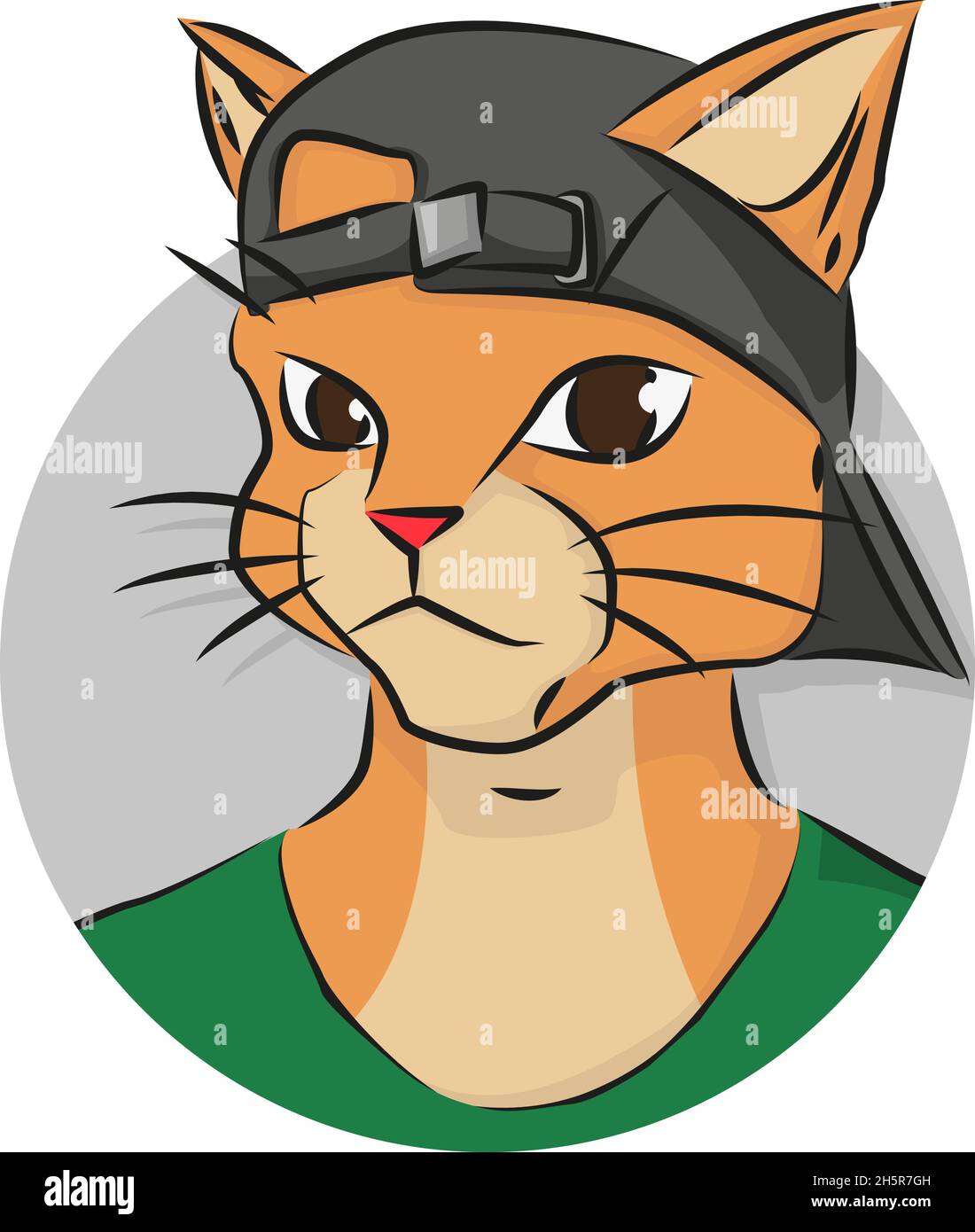 youth cat in a cap cartoon style, vector Stock Vector Image & Art - Alamy