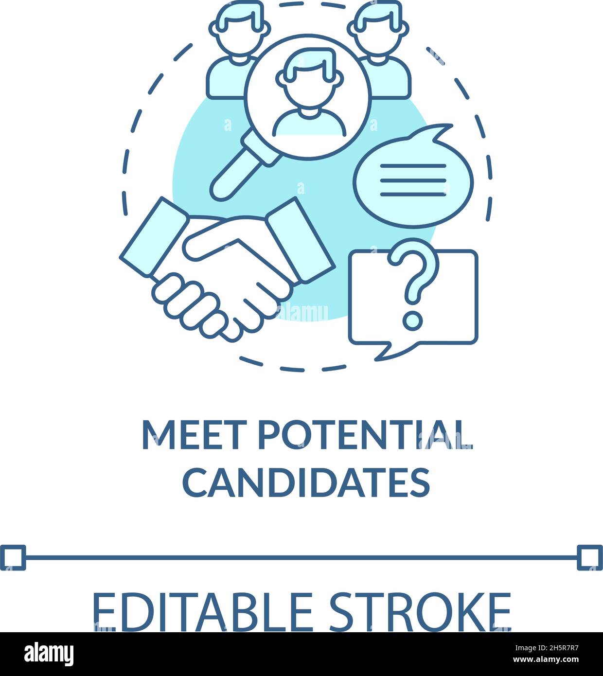 Meet potential candidates blue concept icon Stock Vector Image & Art ...