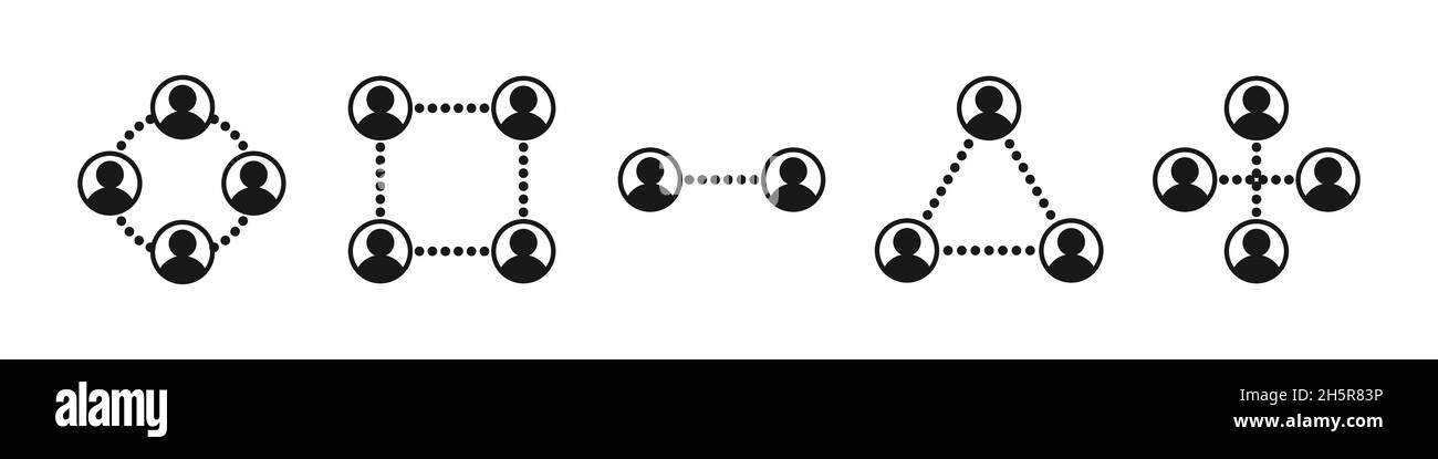 Social user group, network team icon set, symbol collection of web ...