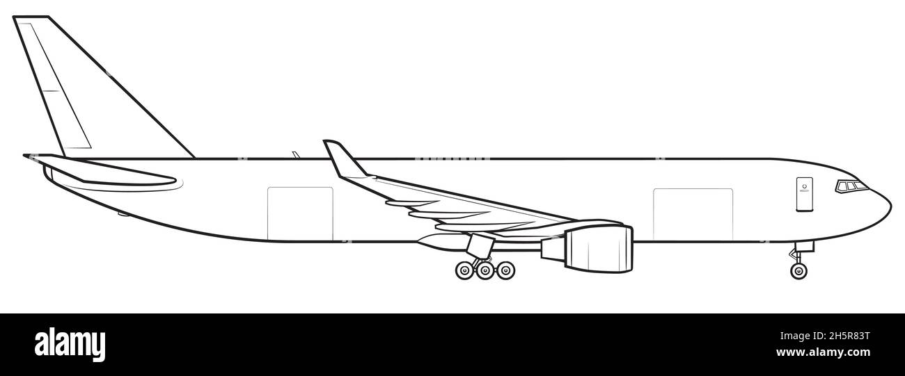 Vector stock illustration of cargo airplane Stock Vector Image & Art ...