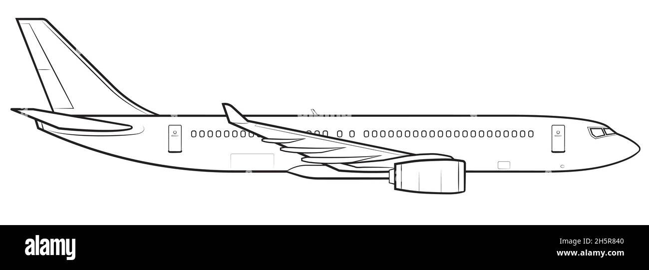 Vector stock illustration of commercial airplane Stock Vector Image ...