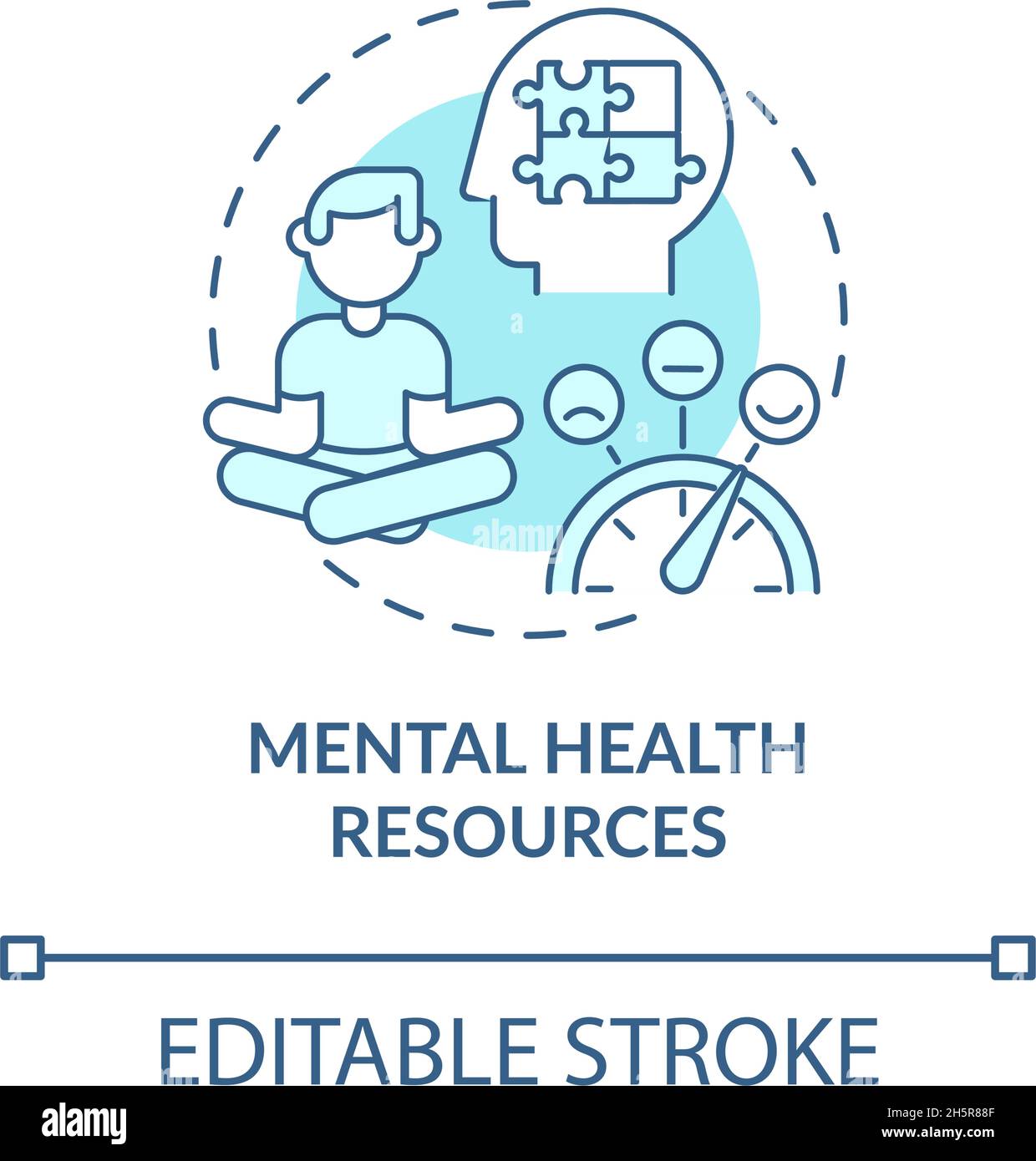 Mental health resources blue concept icon Stock Vector Image & Art - Alamy