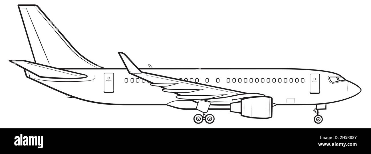 Vector stock illustration of commercial airplane Stock Vector Image ...