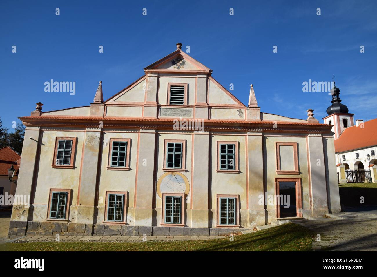 The Plasy Monastery, the large complex of monastery, castle and ...
