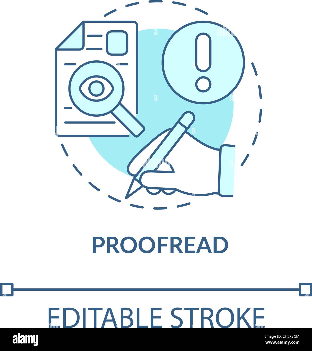Proofread blue concept icon Stock Vector Image & Art - Alamy