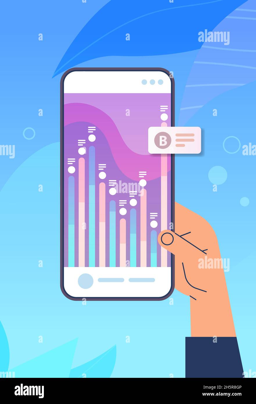 businessperson analyzing statistical information charts and graphs on ...