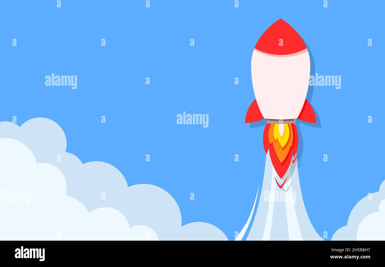 Start up vector rocket launch business, startup graphic concept ...