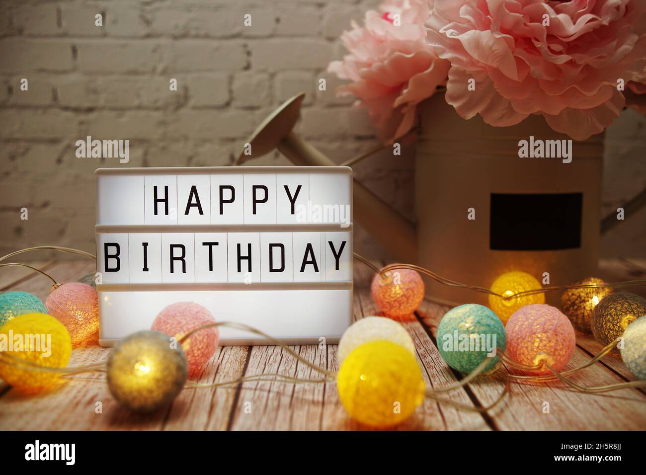 Happy birthday lightbox hi-res stock photography and images - Alamy