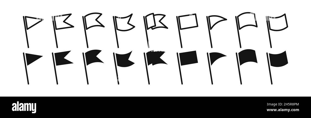 Vector illustration waving flag outline hi-res stock photography and ...