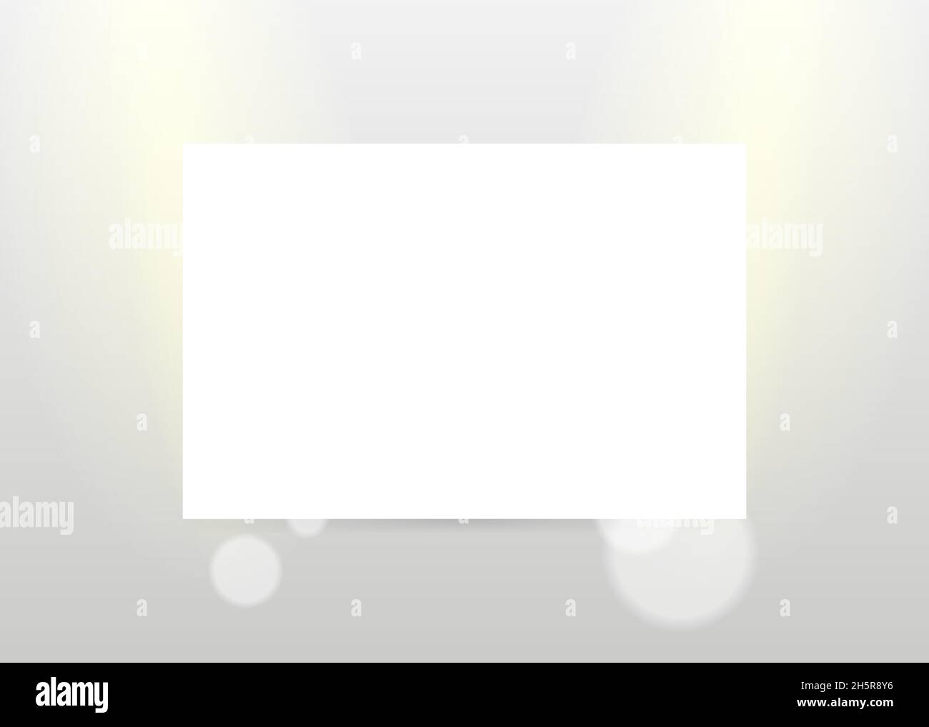 White blank frame border empty with spotlight mockup, white billboard ...
