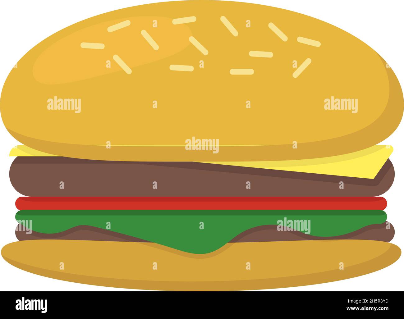 flat style burger on white background, vector illustration Stock Vector ...