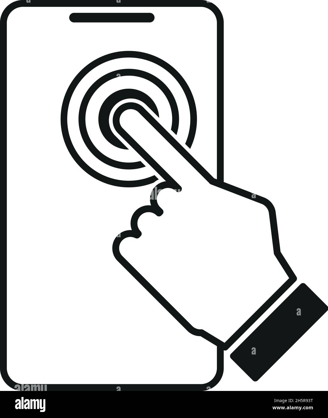 touch screen on phone icon isolate on white background Stock Vector ...