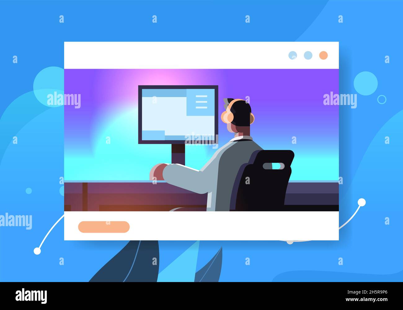 virtual gamer playing online video games on computer e-sport ...