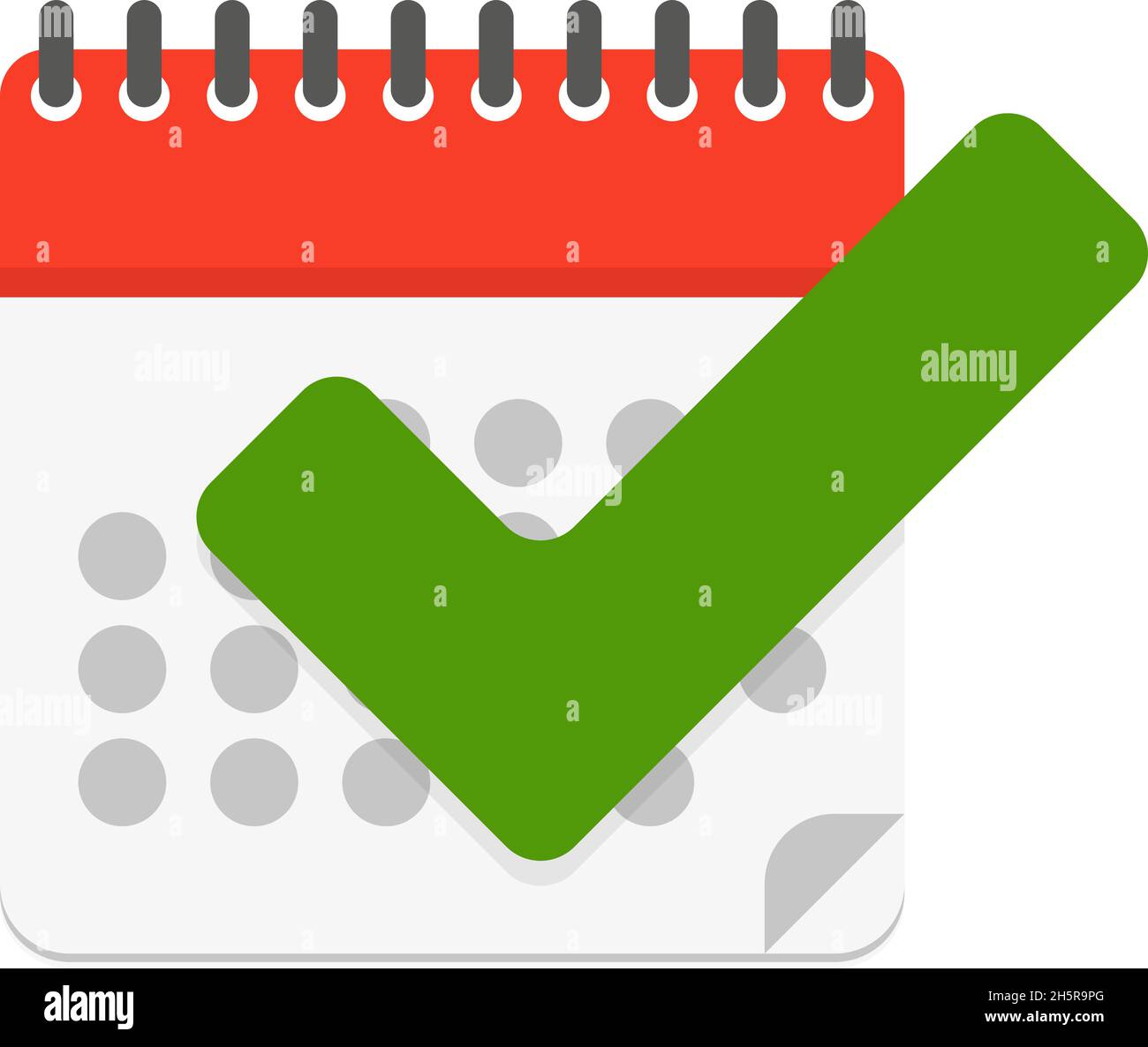calendar with checkmark in flat style, vector illustration Stock Vector ...